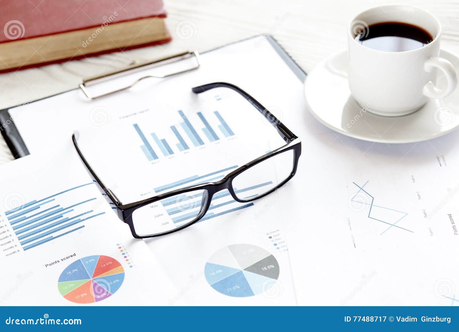 Economist Table with Report Stock Image - Image of desk, workplace ...