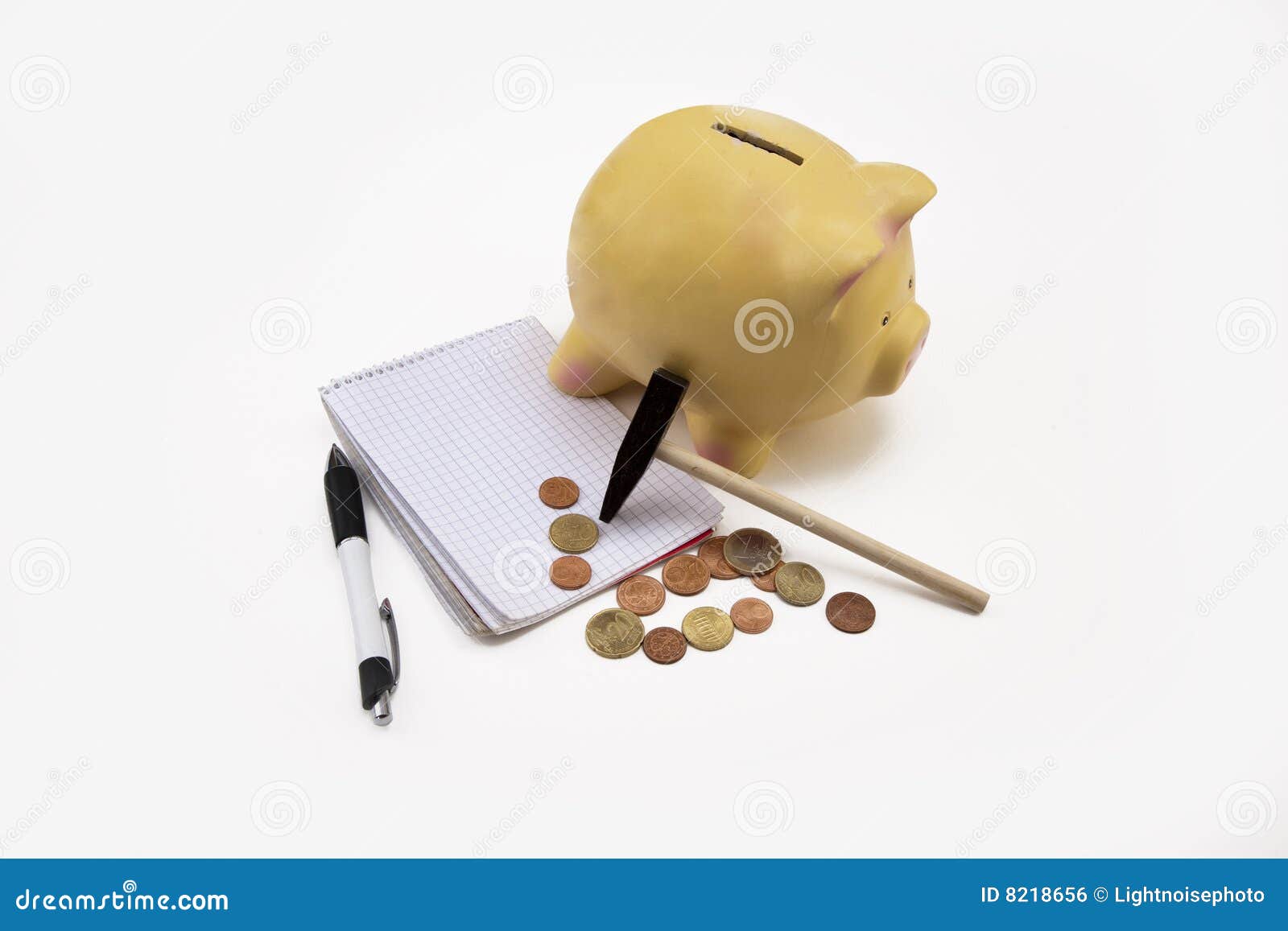 Economize stock photo. Image of hammer, investing, notebook - 8218656