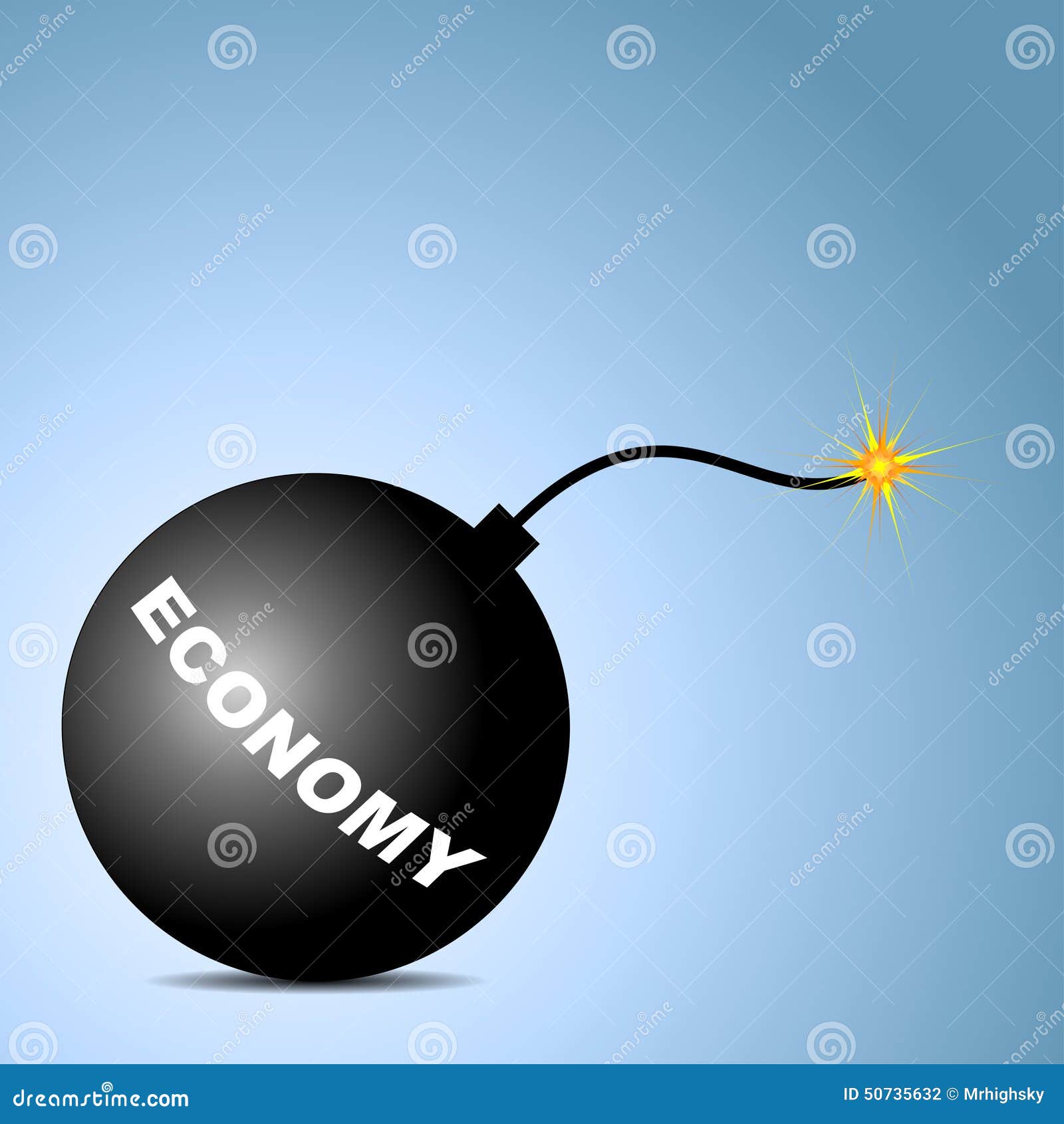 Economy Bomb stock vector. Illustration of blast, white - 50735632