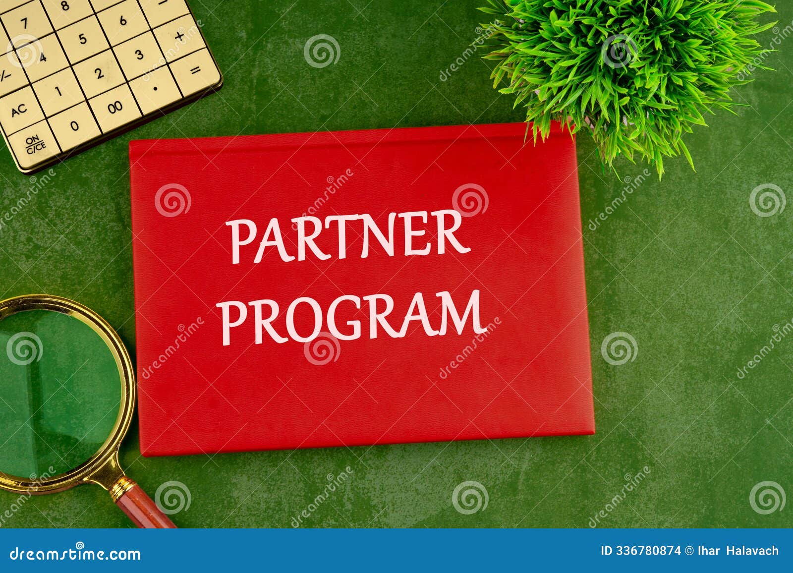 Economy and Business Concept. PARTNER PROGRAM on the Red Book, Business ...