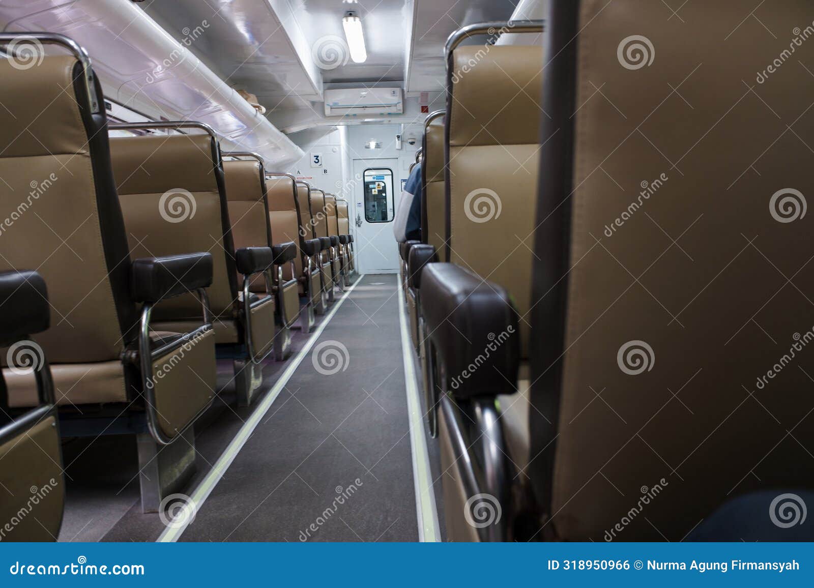 Economy Class Train Interior. Inside of Train Compartment, in Indonesia ...