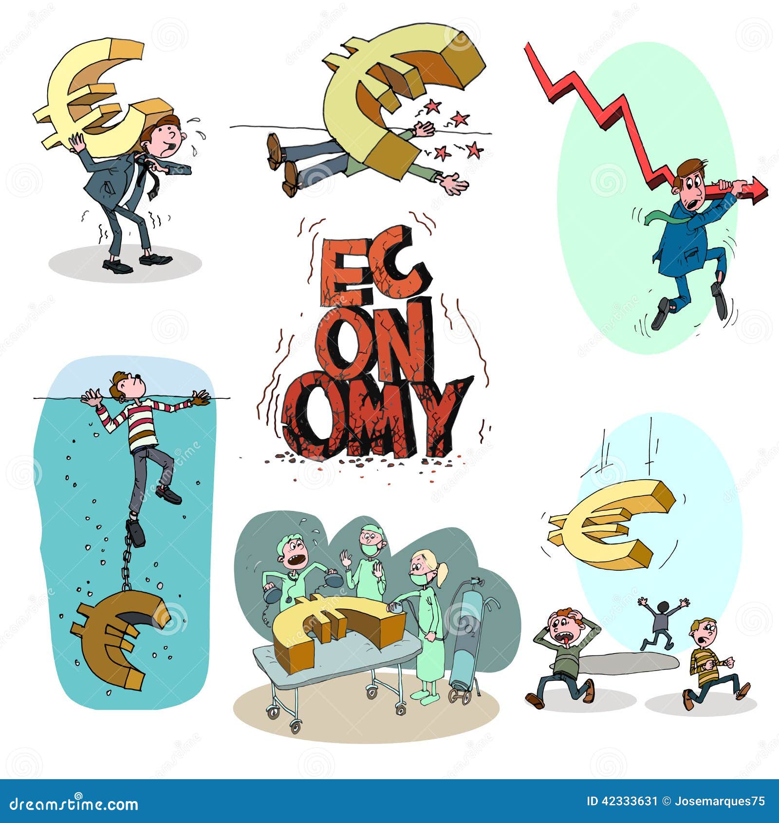 Economy crash stock vector. Illustration of drawn, bankruptcy - 42333631