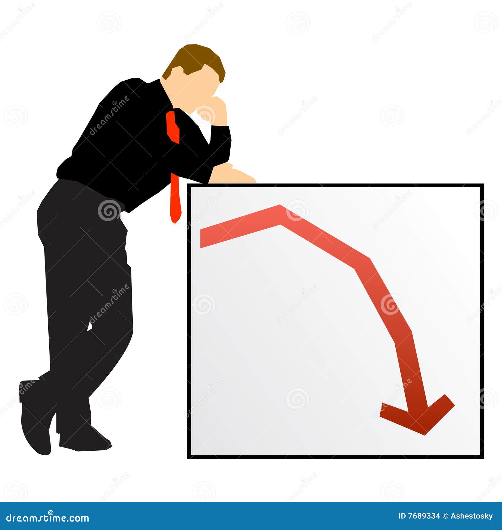Economy Down Businessman Sign Stock Vector - Illustration of lose, risk ...