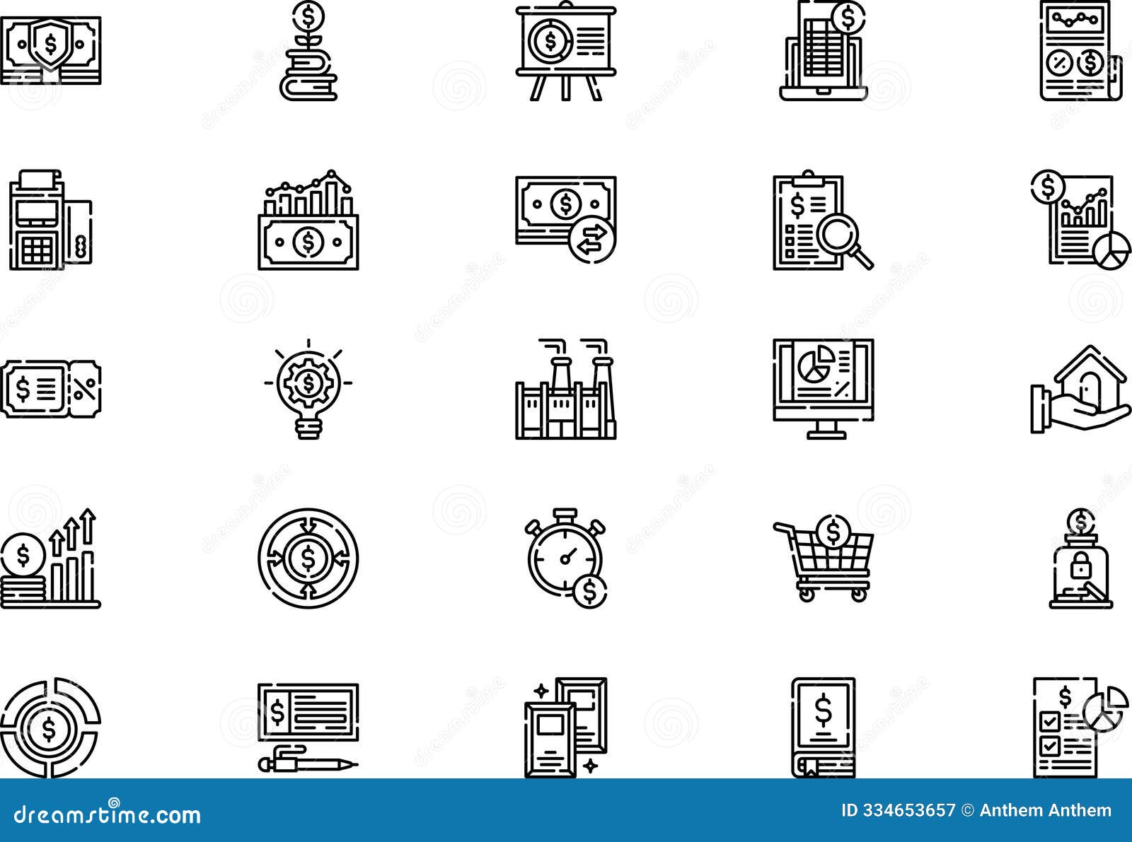 Economy Icons Collection is a Vector Illustration with Editable Stroke ...