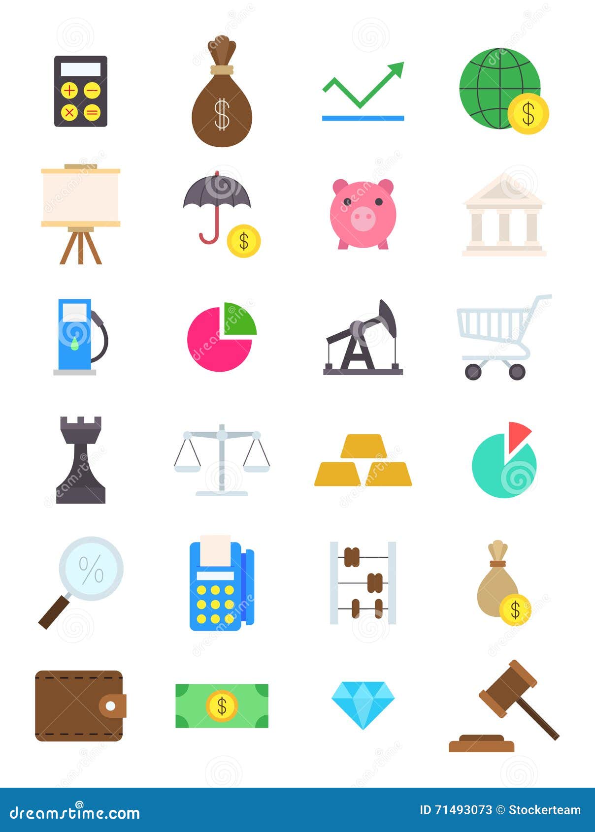 Economy icons set stock illustration. Illustration of card - 71493073