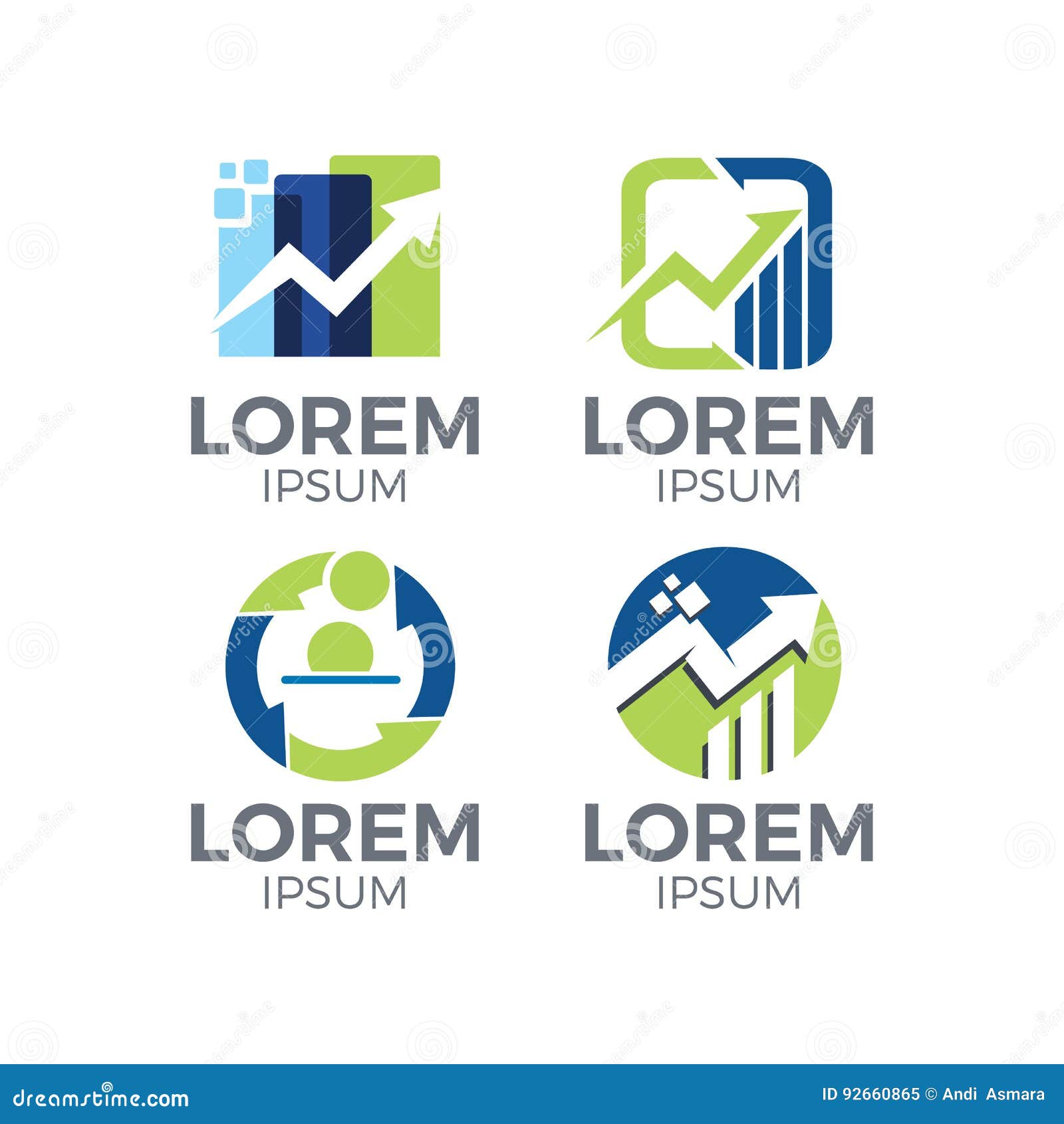 Economy Logo Set stock vector. Illustration of modern - 92660865