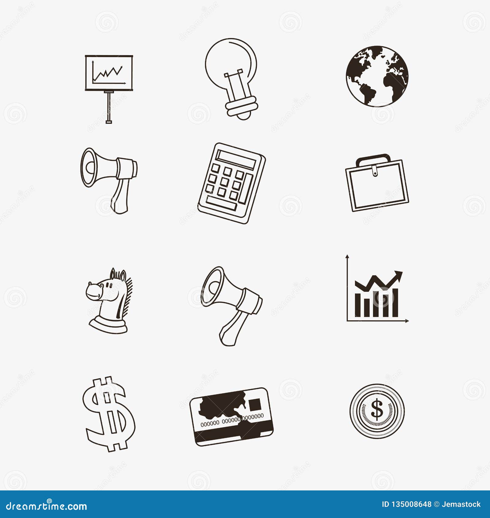 Economy Related Icons Line Design Image Stock Vector - Illustration of ...