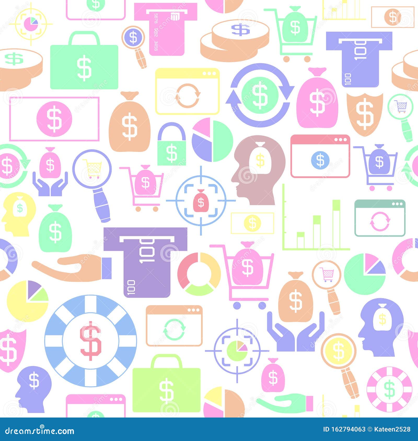 Economy Seamless Pattern Background Icon Stock Vector - Illustration of ...