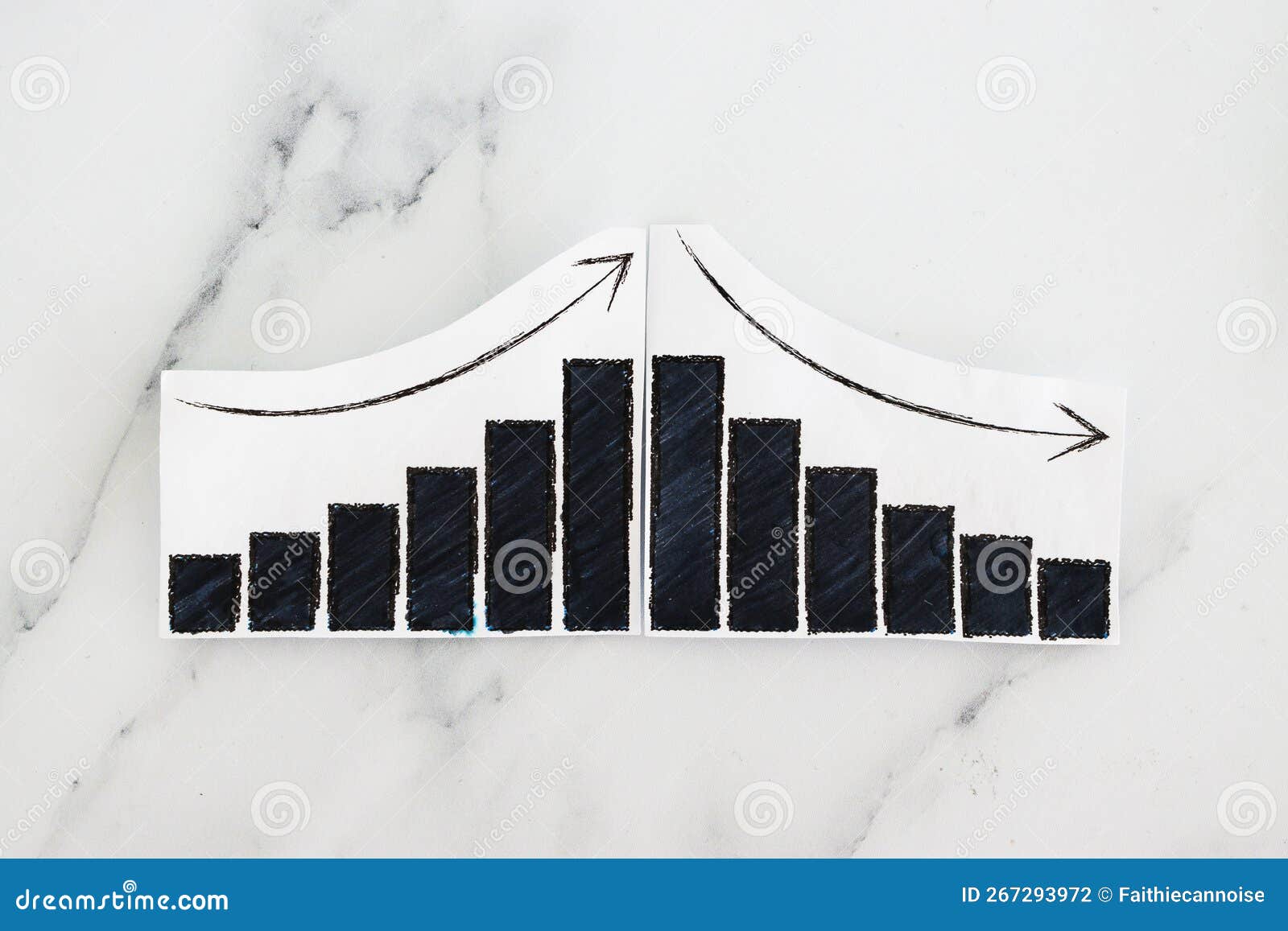 Economy or Statistics Going Up and Down, Positive and Negative Data ...