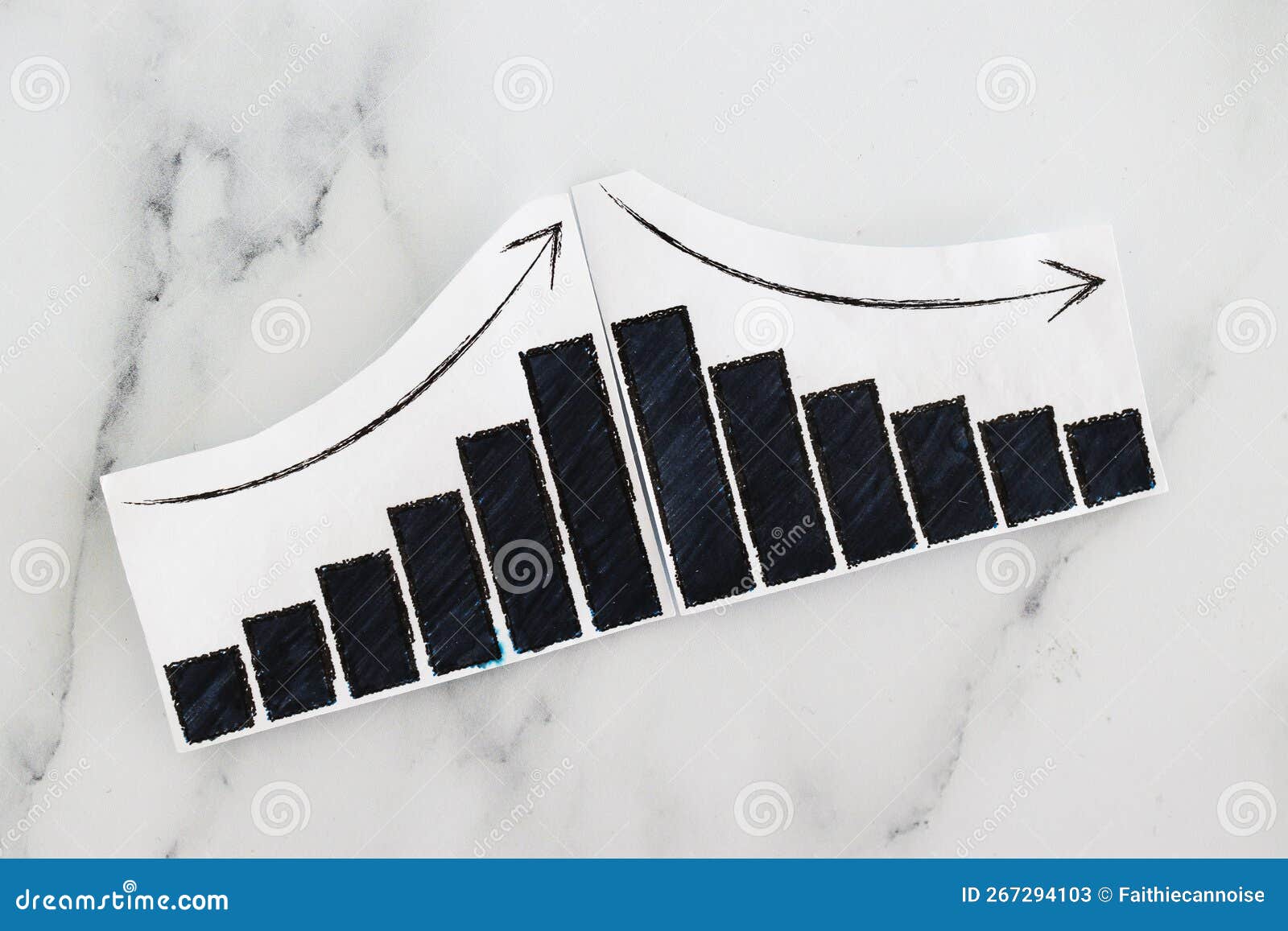 Economy or Statistics Going Up and Down, Positive and Negative Data ...