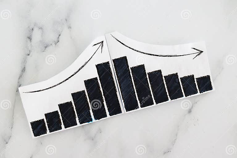 Economy or Statistics Going Up and Down, Positive and Negative Data ...