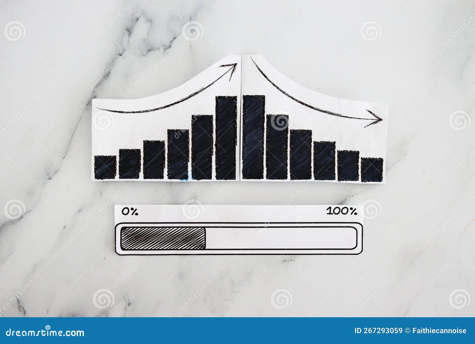 Economy or Statistics Going Up and Down with Progress Bar Loading Stock ...