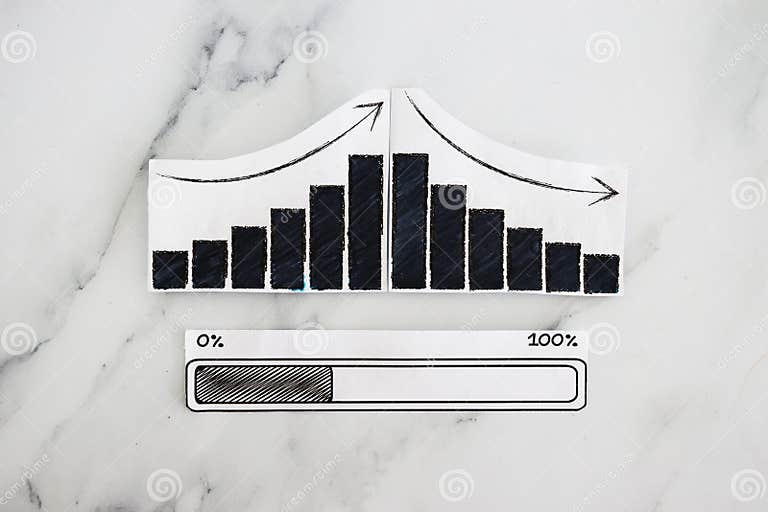 Economy or Statistics Going Up and Down with Progress Bar Loading Stock ...