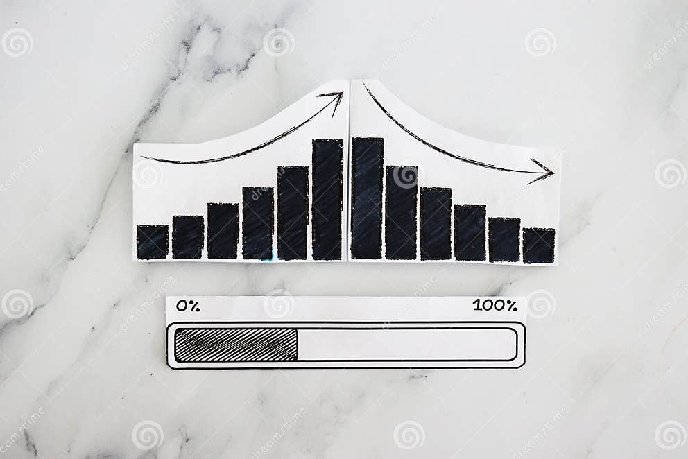 Economy or Statistics Going Up and Down with Progress Bar Loading Stock ...