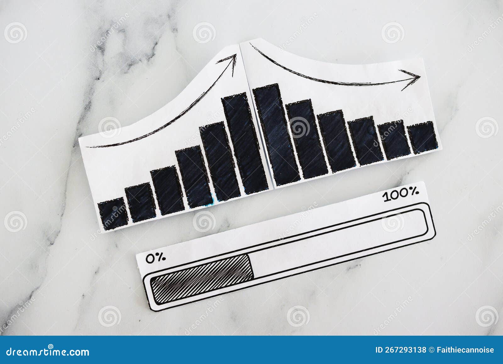 Economy or Statistics Going Up and Down with Progress Bar Loading Stock ...