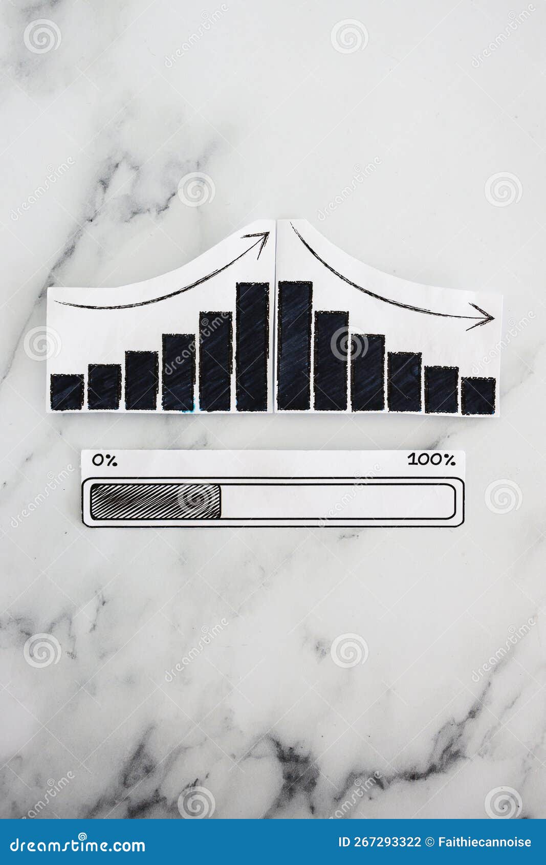 Economy or Statistics Going Up and Down with Progress Bar Loading Stock ...