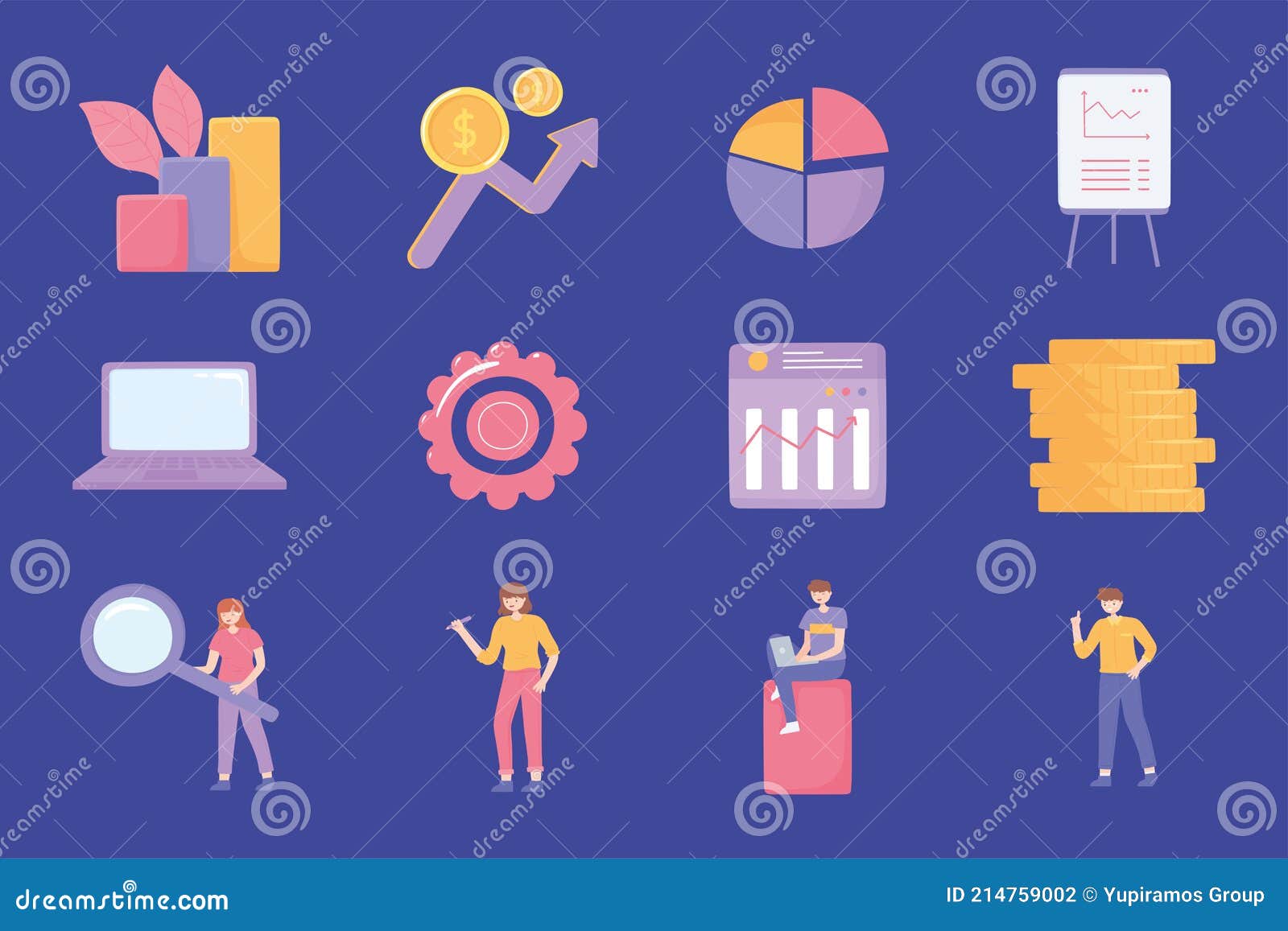 Economy strategy set stock vector. Illustration of planning - 214759002