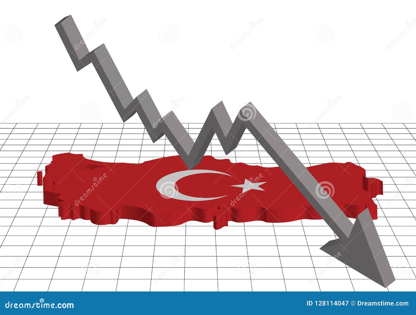 The Economy of Turkey is Falling Stock Vector - Illustration of finance ...