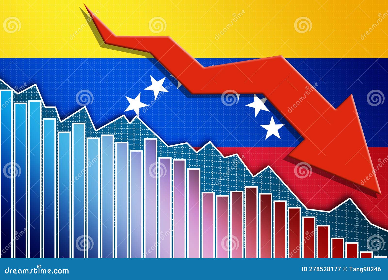Venezuela Economy, Fiscal Money Trade Concept Illustration Of Financial ...