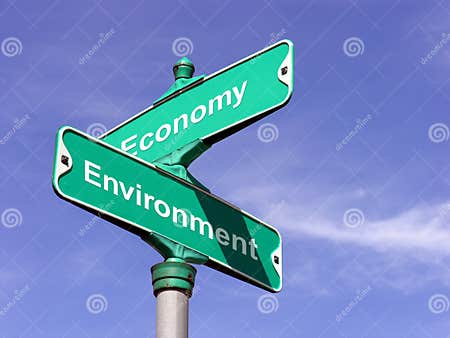 Economy VS Environment stock image. Image of road, green - 3701641