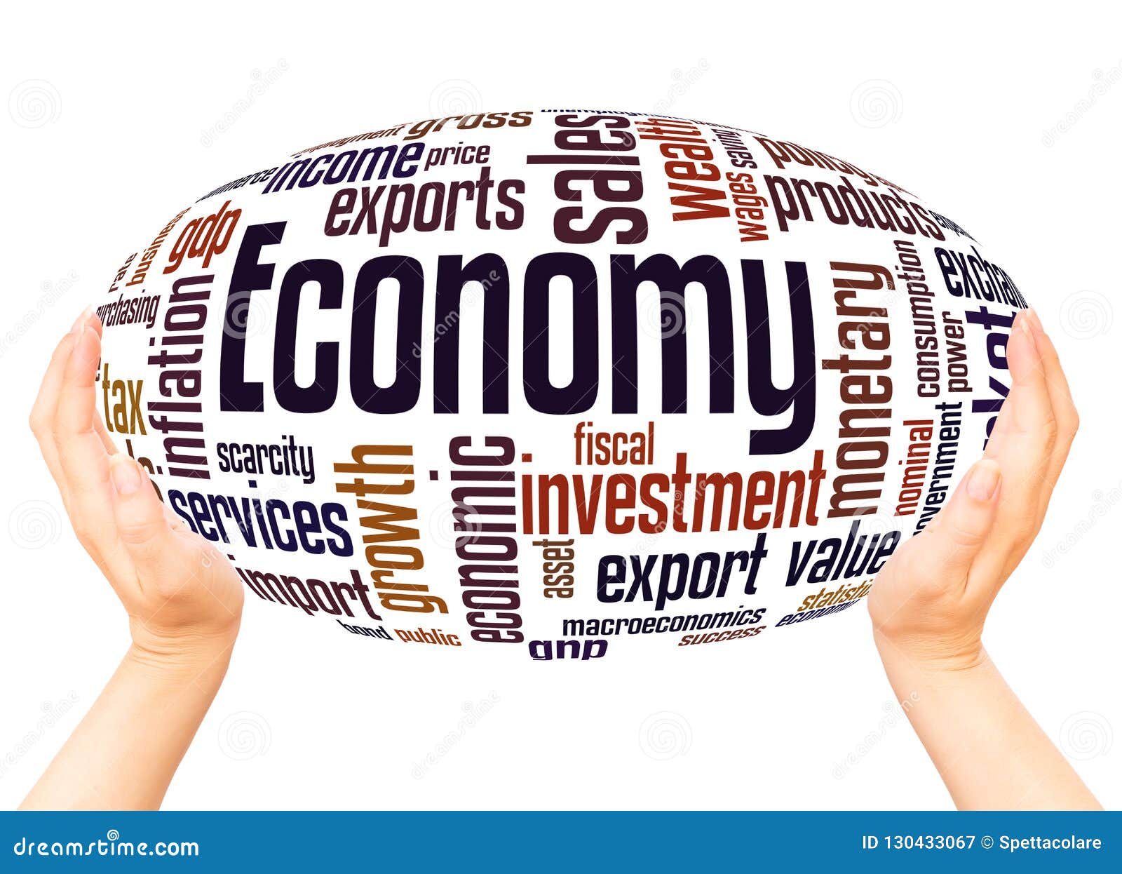 Economy Word Cloud Hand Sphere Concept Stock Illustration ...