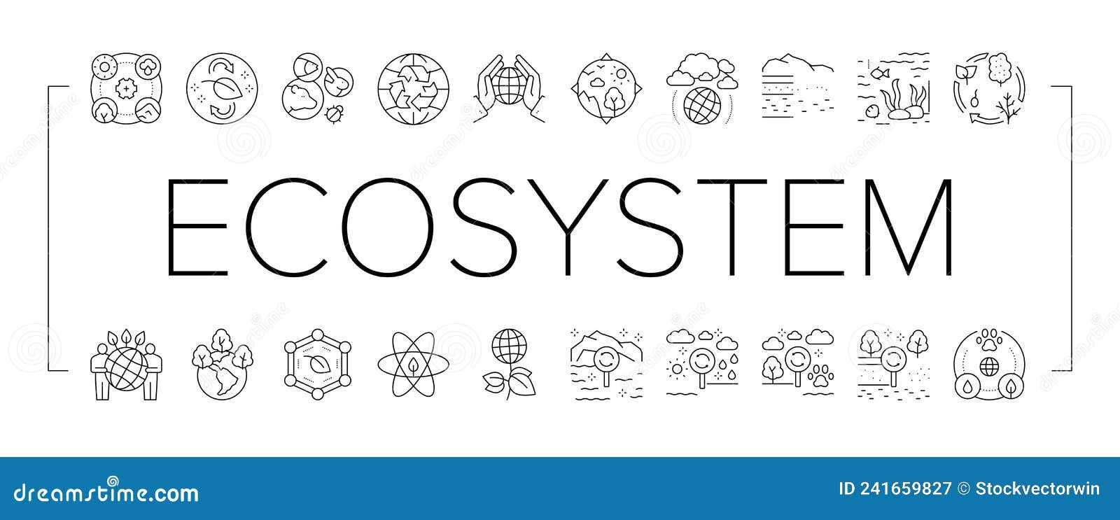 Ecosystem Environment Collection Icons Set Vector Stock Vector