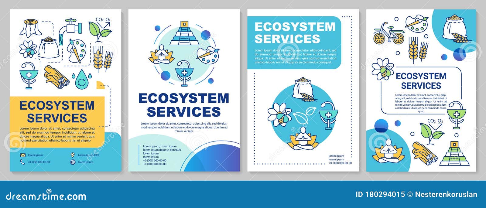 Ecosystem Services Brochure Template Layout. Agriculture. Flyer ...
