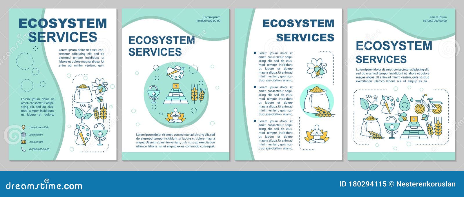 Ecosystem Services Brochure Template Layout. Nature Resources Stock ...