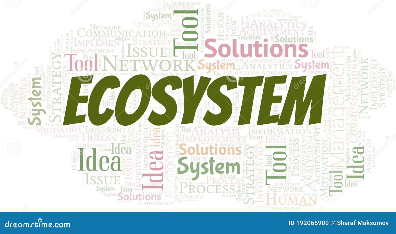 Ecosystem Typography Vector Word Cloud. Stock Vector - Illustration of ...