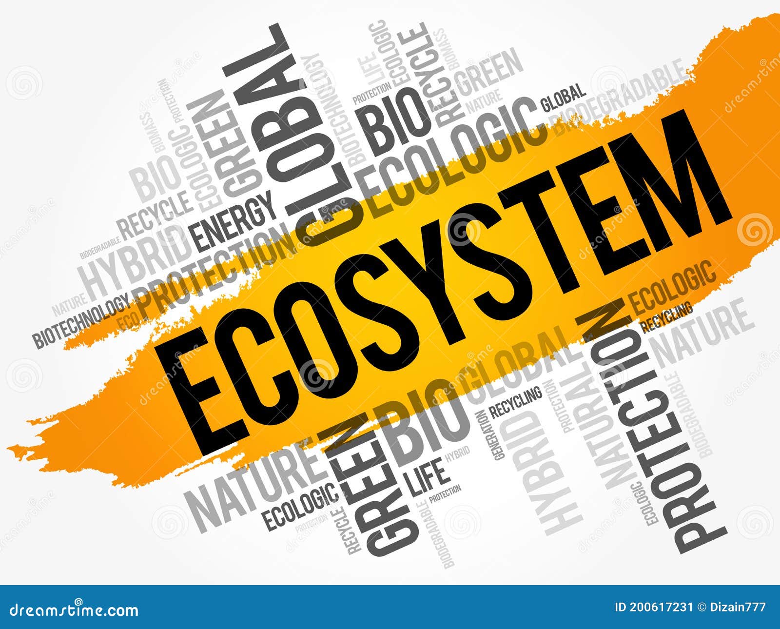 Ecosystem Word Cloud, Conceptual Background Stock Illustration ...