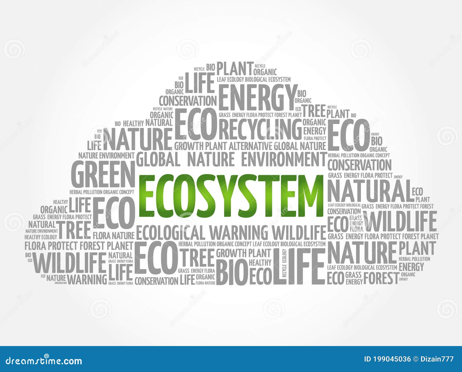 Ecosystem word cloud stock illustration. Illustration of global - 199045036