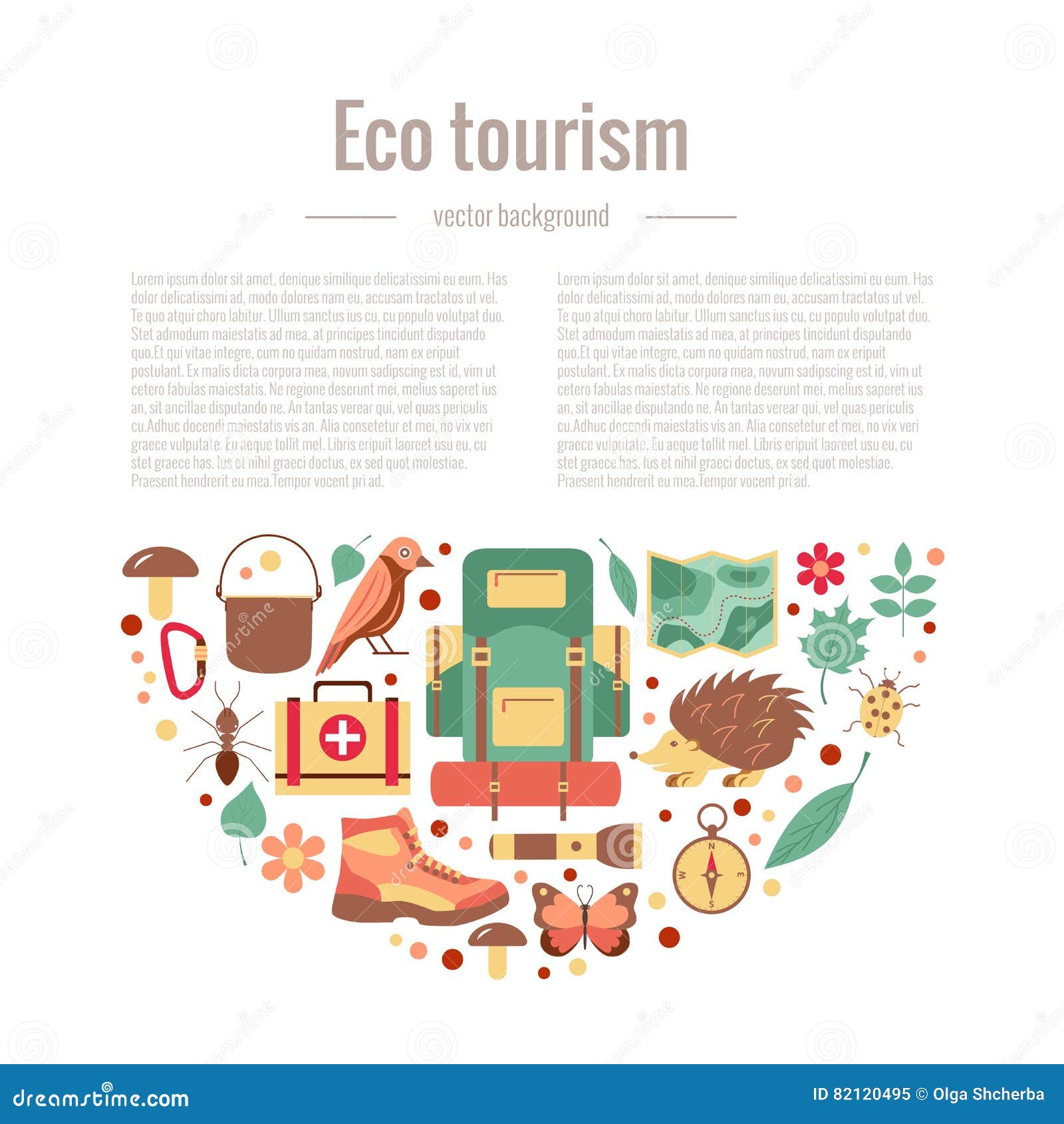 Ecotourism Poster Design For Nature Destinations Vector Illustration ...