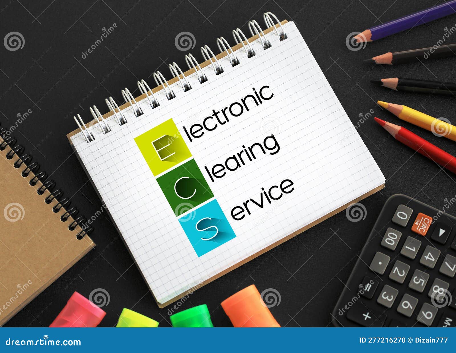 ECS - Electronic Clearing Service Acronym on Notepad, Business Concept ...