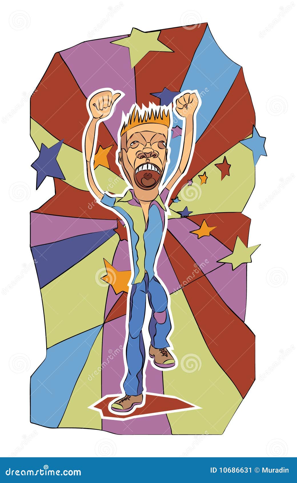 Ecstasy stock vector. Illustration of enjoy, star, winner - 10686631