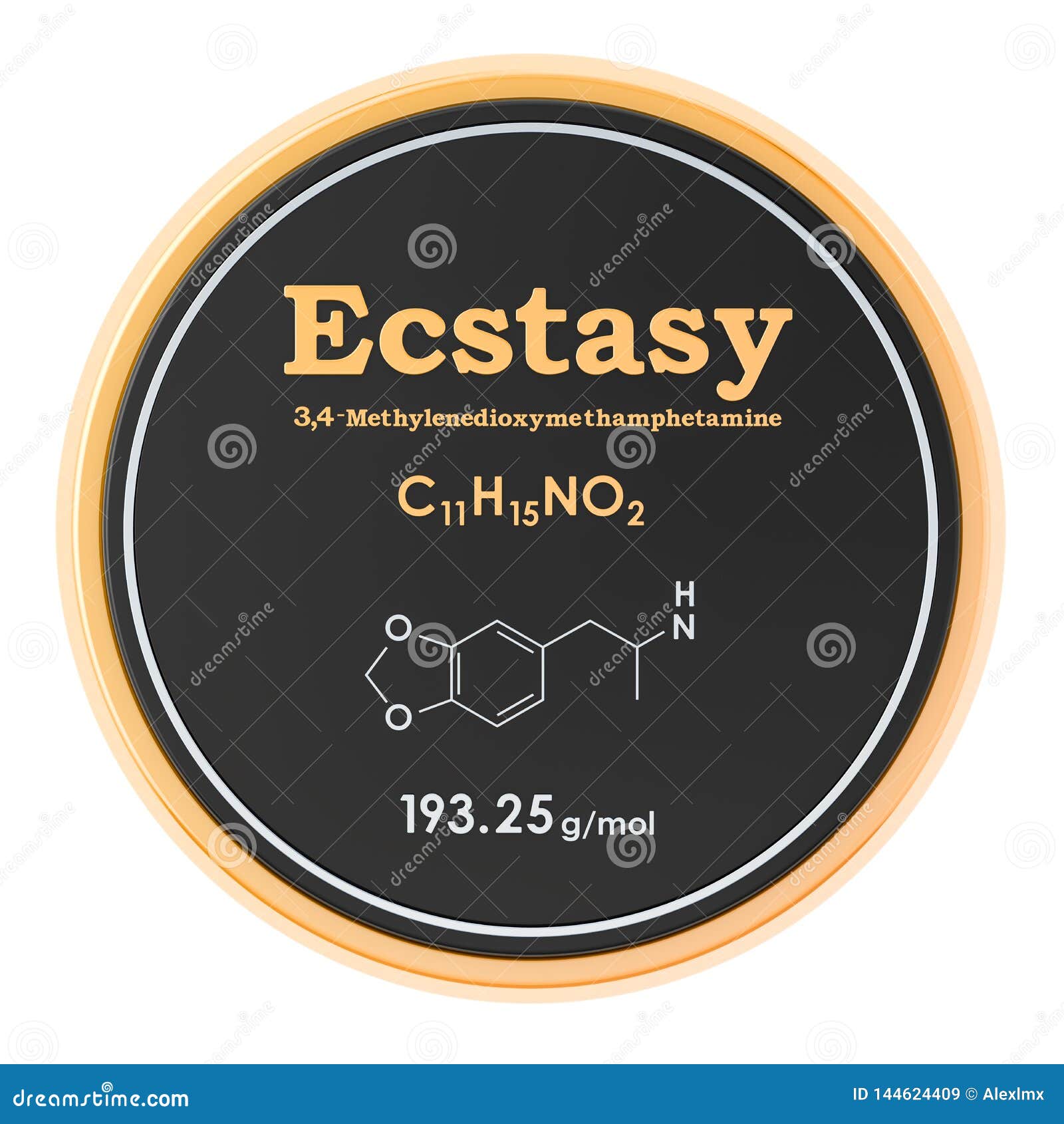 Ecstasy MDMA Circle Icon, 3D Rendering Stock Illustration ...