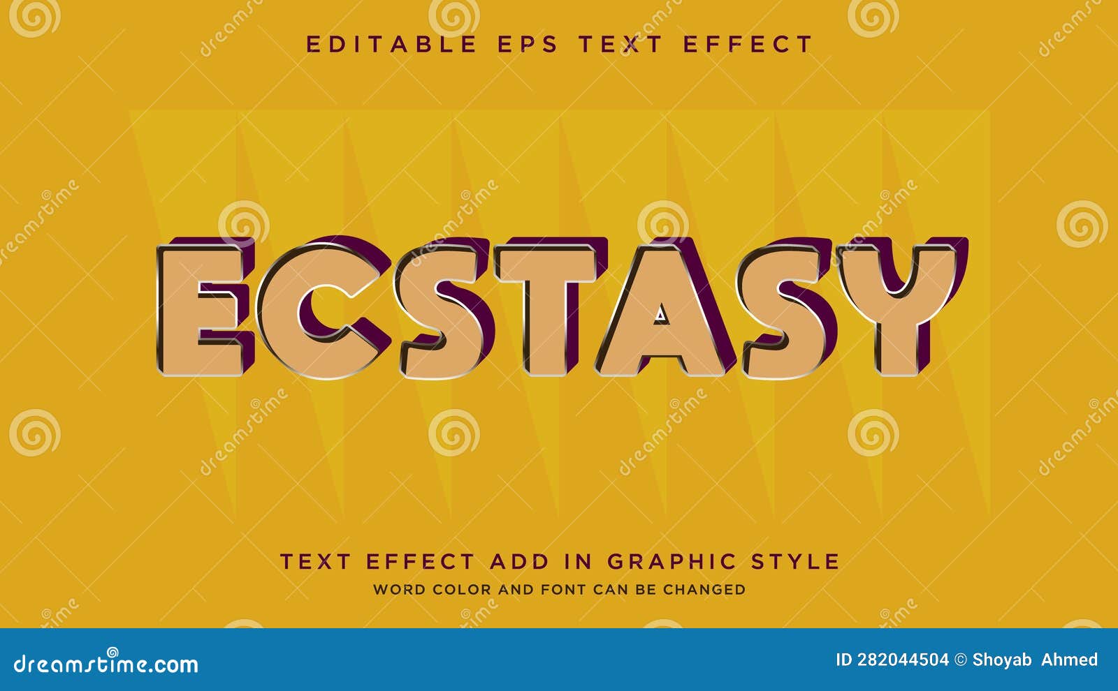 Ecstasy Text Style Effect Vector Fully Editable Stock Vector ...