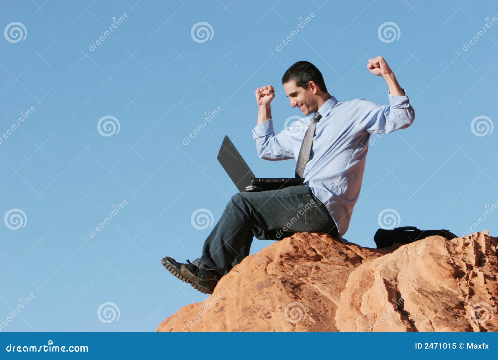 Ecstatic businessman stock image. Image of businessman - 2471015