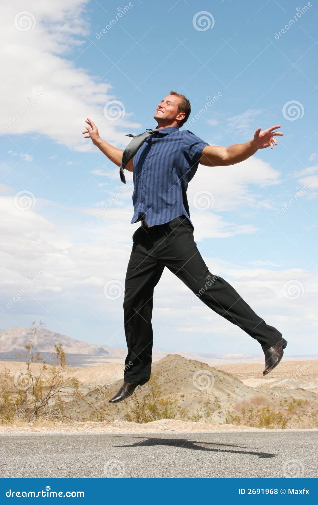 Ecstatic Businessman Jumping Stock Photo - Image of male, business: 2691968