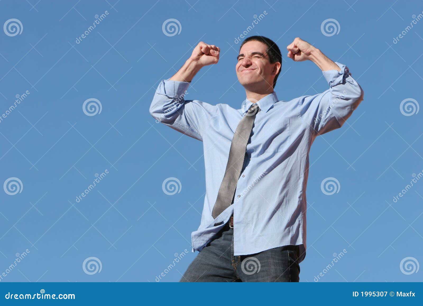 Ecstatic Businessman Smiling Stock Image - Image of outdoors, business ...