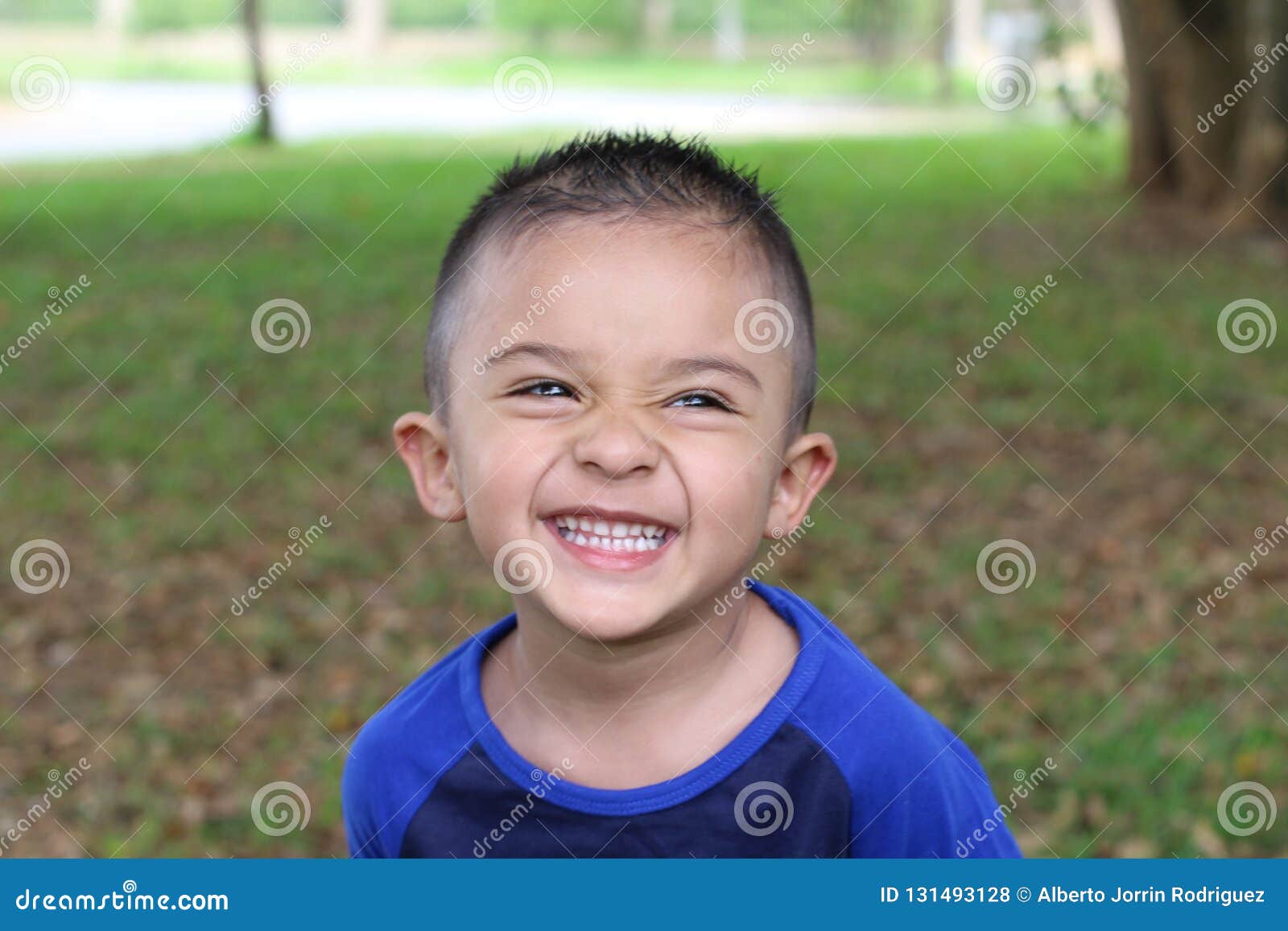 Ecstatic Child Smiling in the Park Stock Photo - Image of energy ...