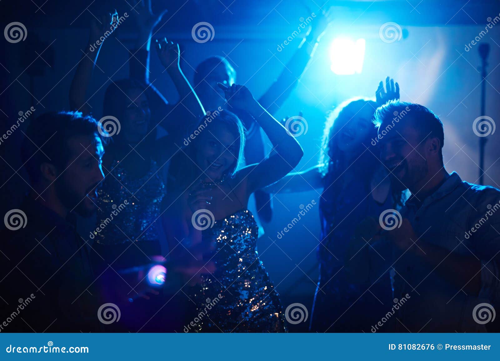 Ecstatic dancers stock photo. Image of leisure, newyear - 81082676