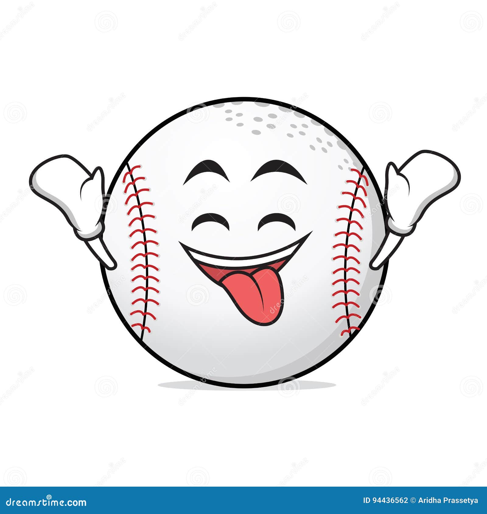 Ecstatic Face Baseball Cartoon Character Stock Vector - Illustration of ...