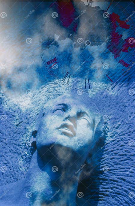 Ecstatic Face with Clock Face Stock Illustration - Illustration of ...