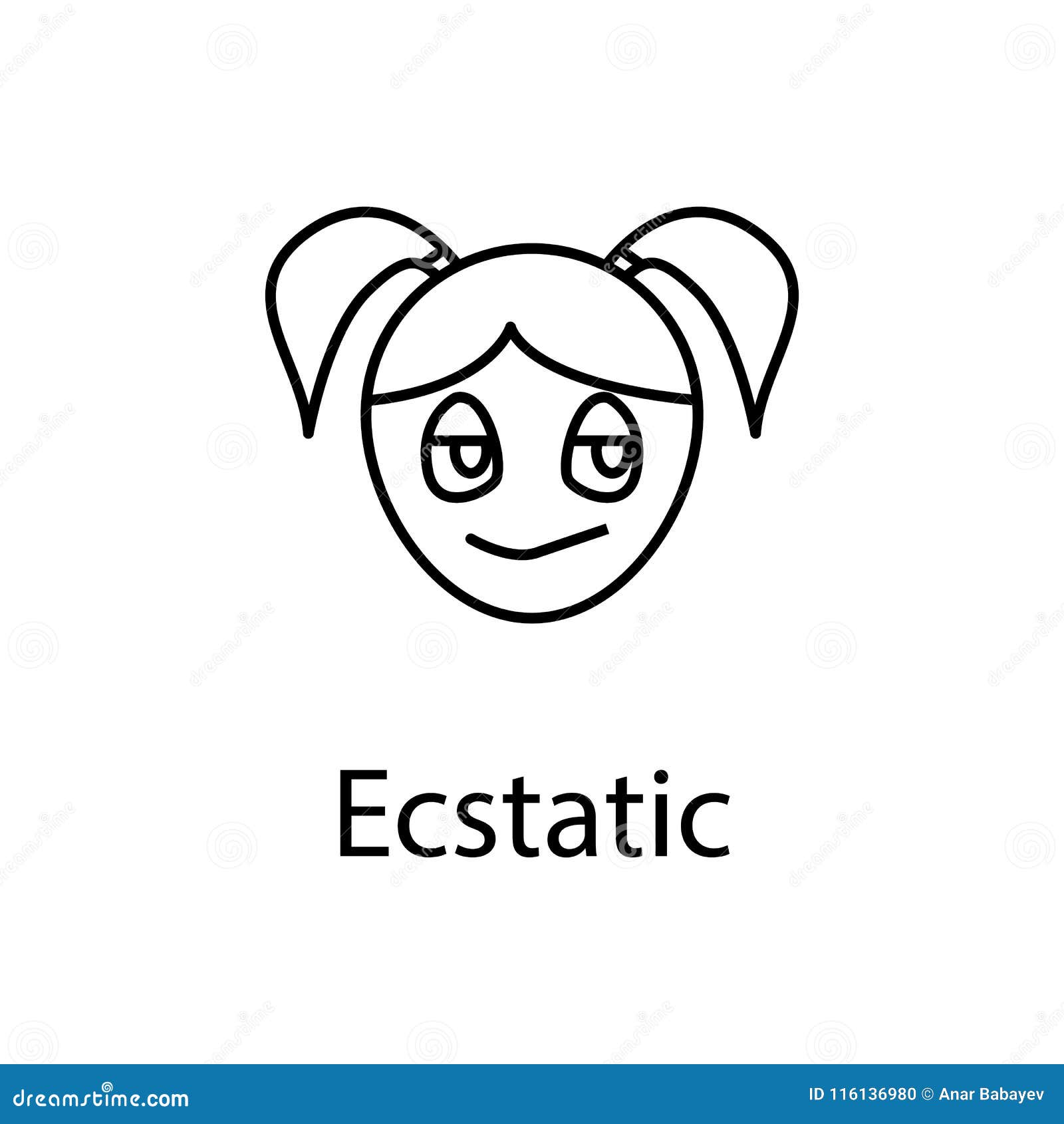 Ecstatic Girl Face Icon. Element of Emotions for Mobile Concept and Web ...