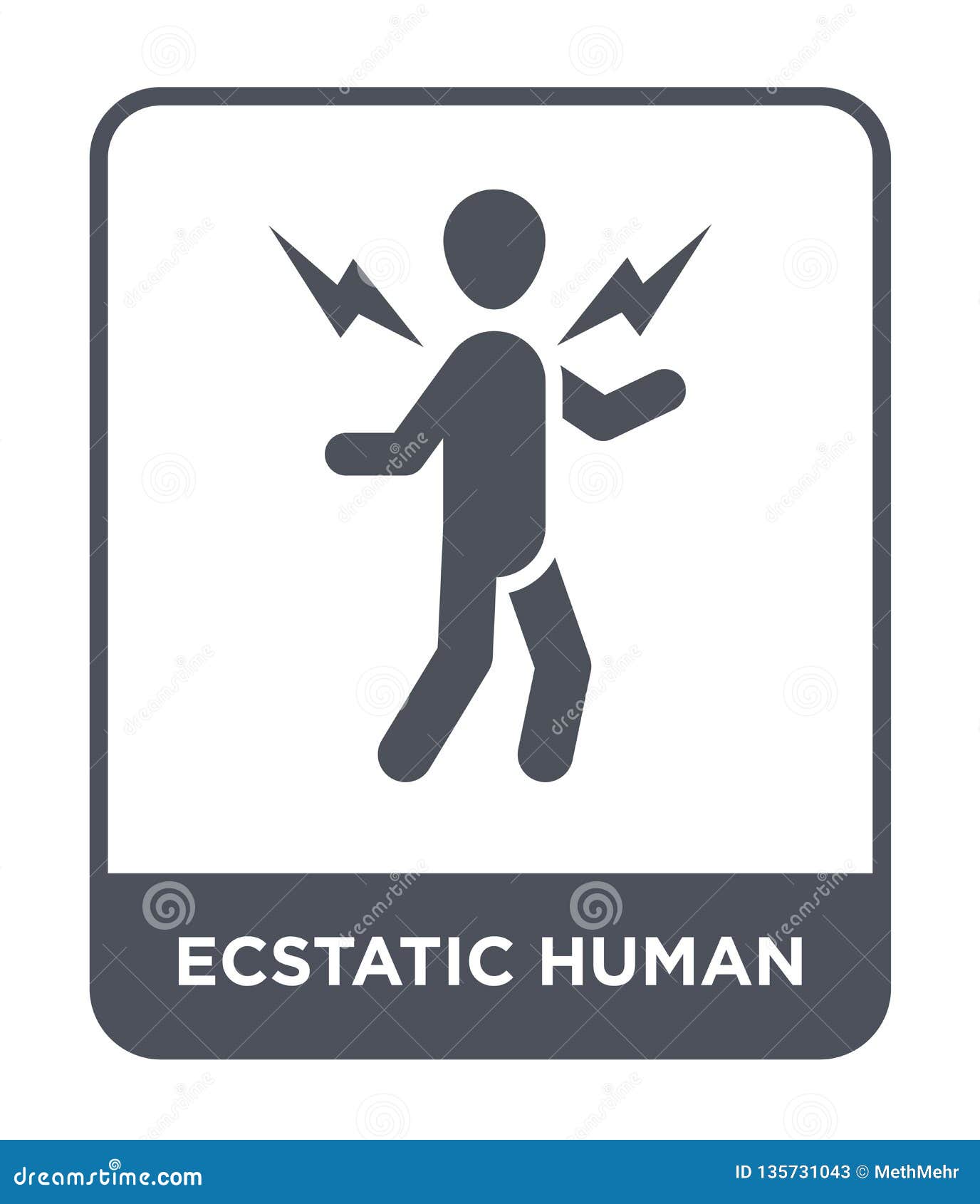 Ecstatic Human Icon in Trendy Design Style. Ecstatic Human Icon ...