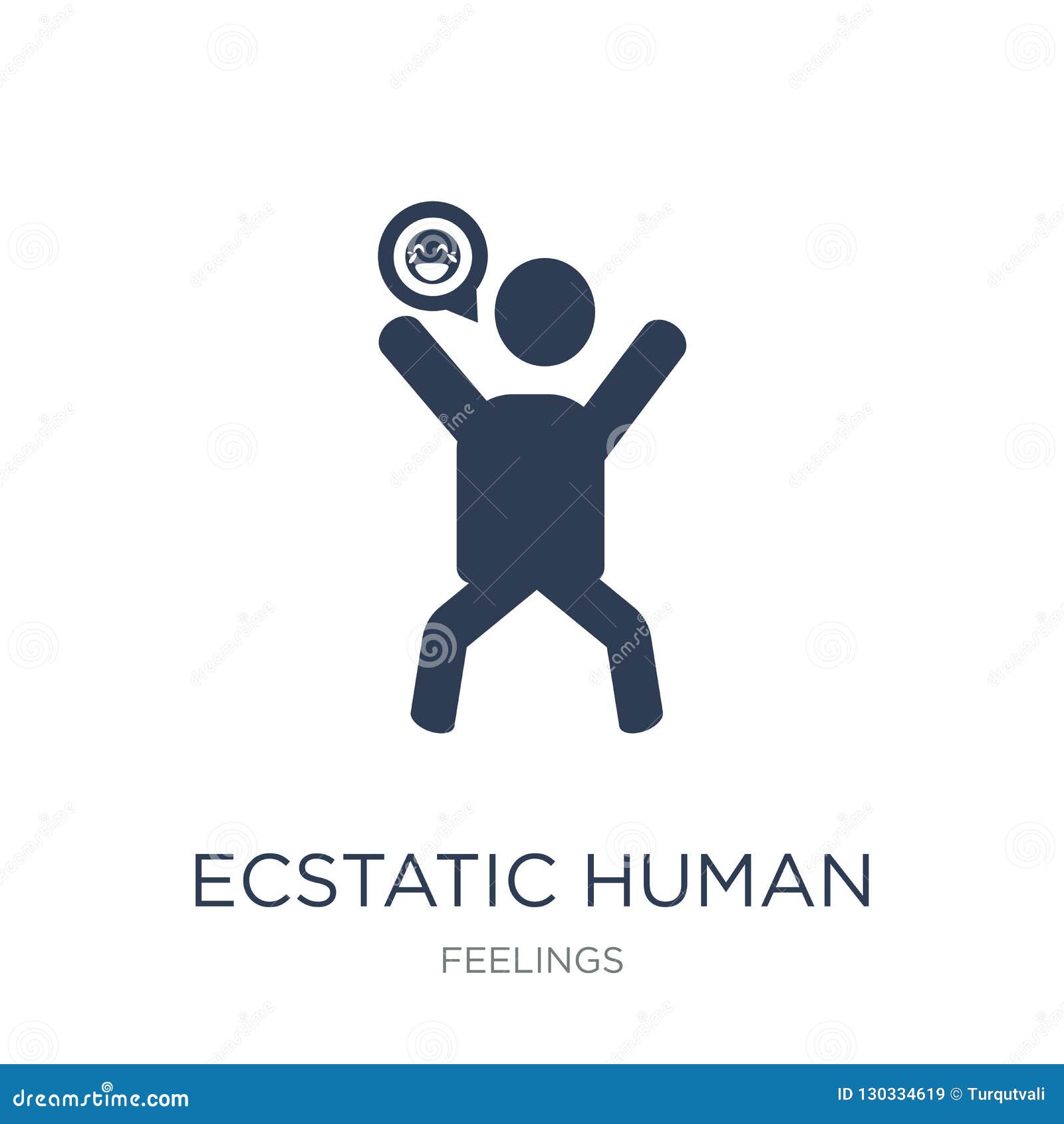 Ecstatic Human Icon. Trendy Flat Vector Ecstatic Human Icon on W Stock ...
