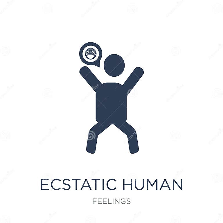 Ecstatic Human Icon. Trendy Flat Vector Ecstatic Human Icon on W Stock ...