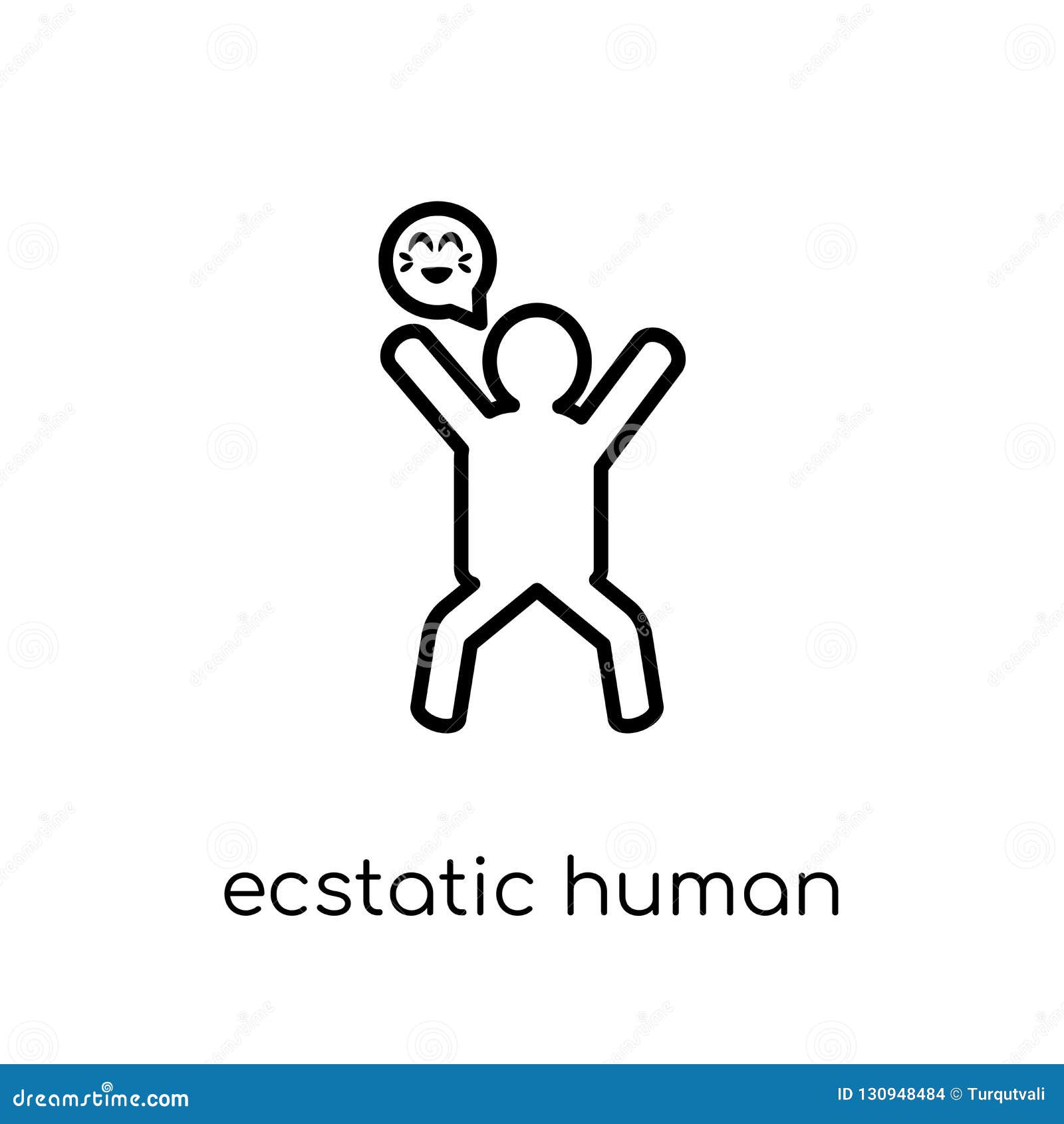 Ecstatic Human Icon. Trendy Modern Flat Linear Vector Ecstatic H Stock ...