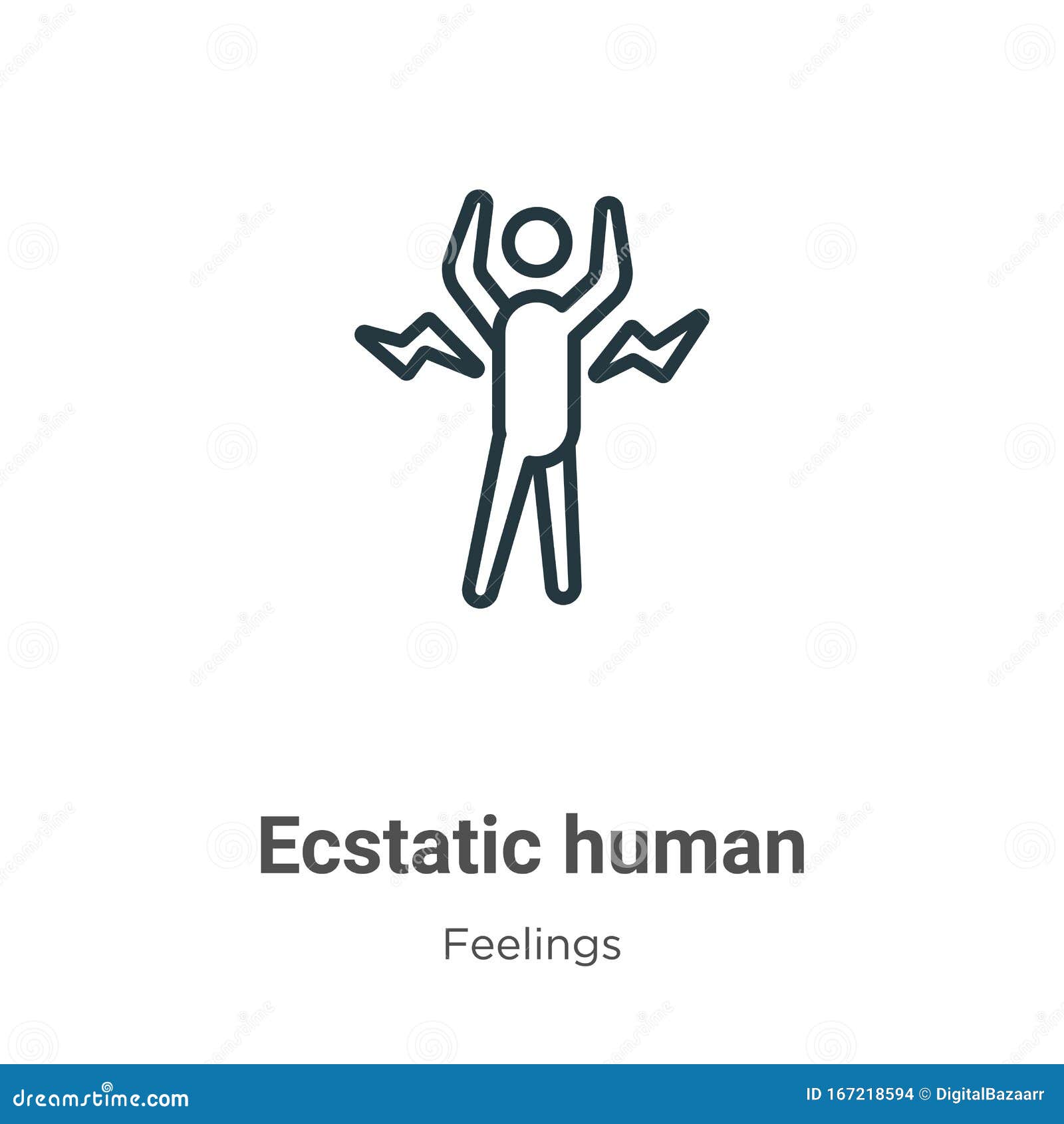 Ecstatic Human Vector Icon On White Background. Flat Vector Ecstatic ...