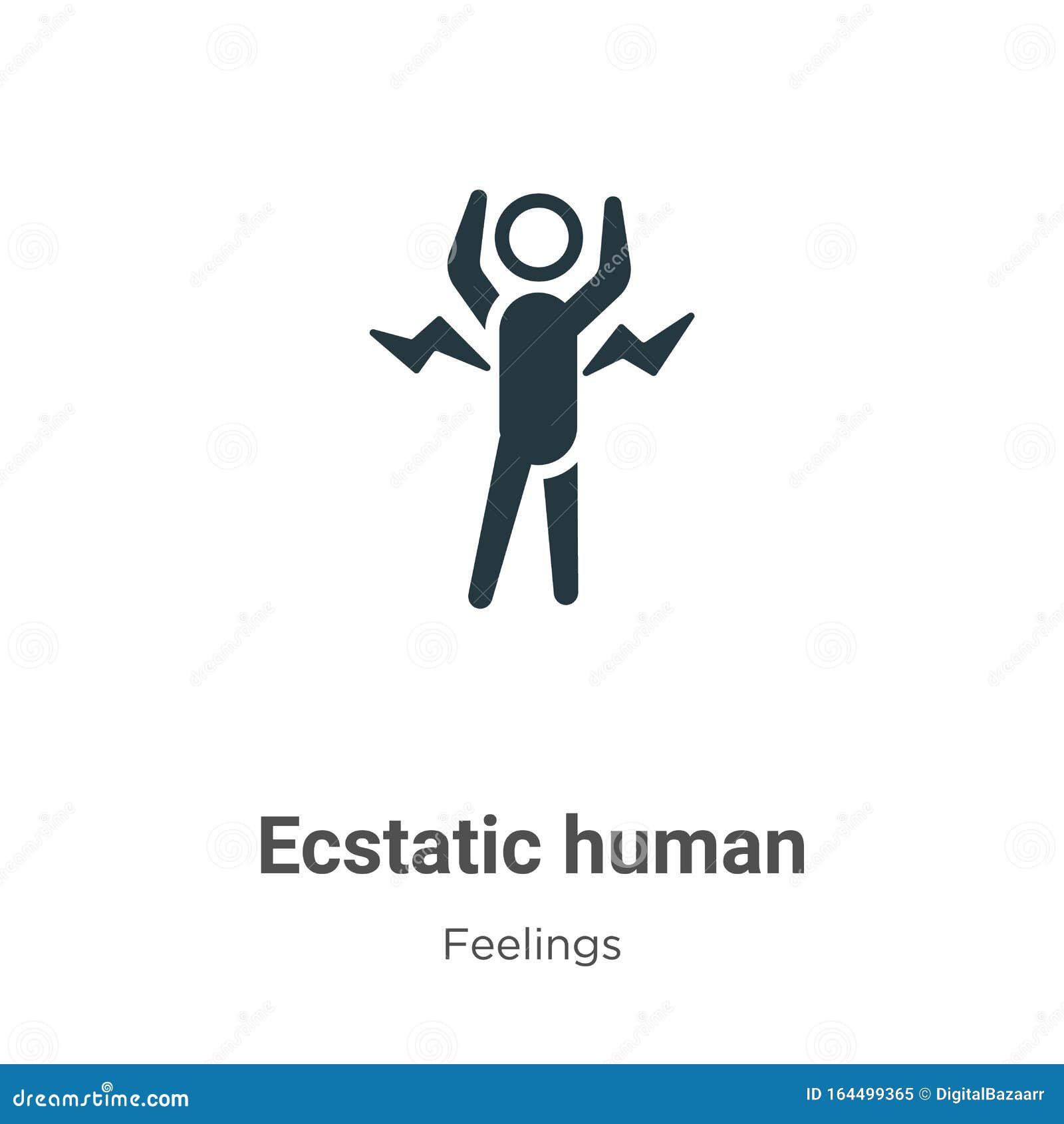 Ecstatic Human Vector Icon On White Background. Flat Vector Ecstatic ...